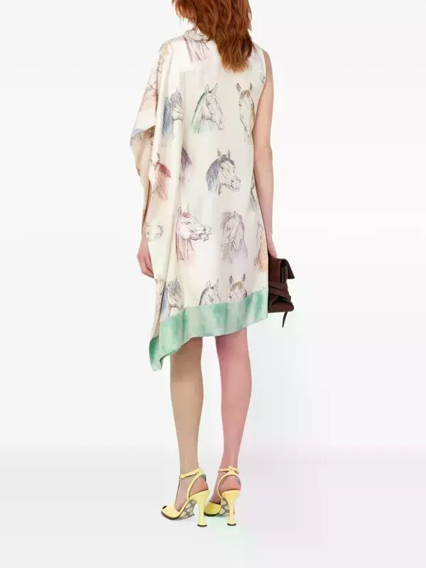 Moschino Horse-print Silk Dress