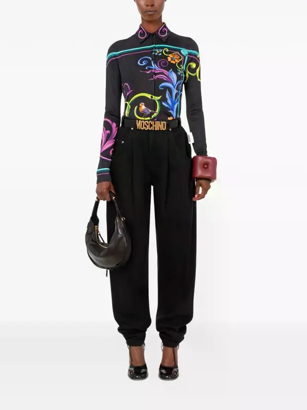 Moschino Printed Organza Shirt - Black