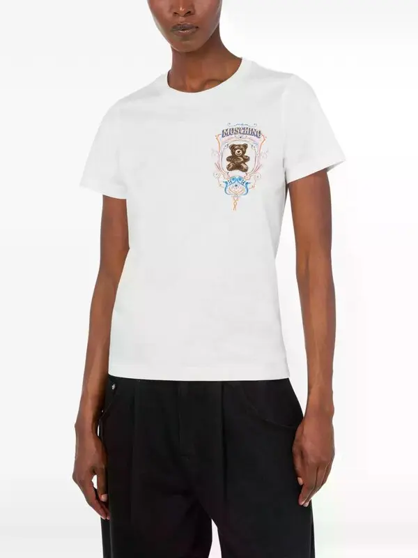 Moschino Teddy Bear Organic Cotton Jersey T-shirt - White
