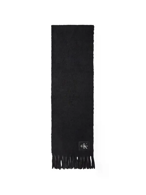 Calvin Klein Logo-patch Fringed Scarf