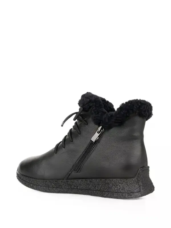 LINDA BAUMANN Shearling-trim Lace-up Sneakers