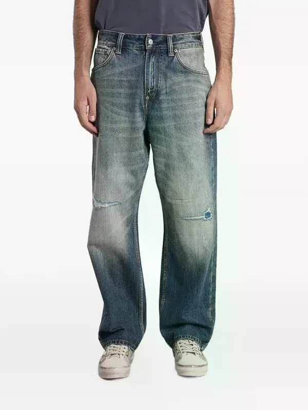 EVISU Daicock-print Distressed Jeans