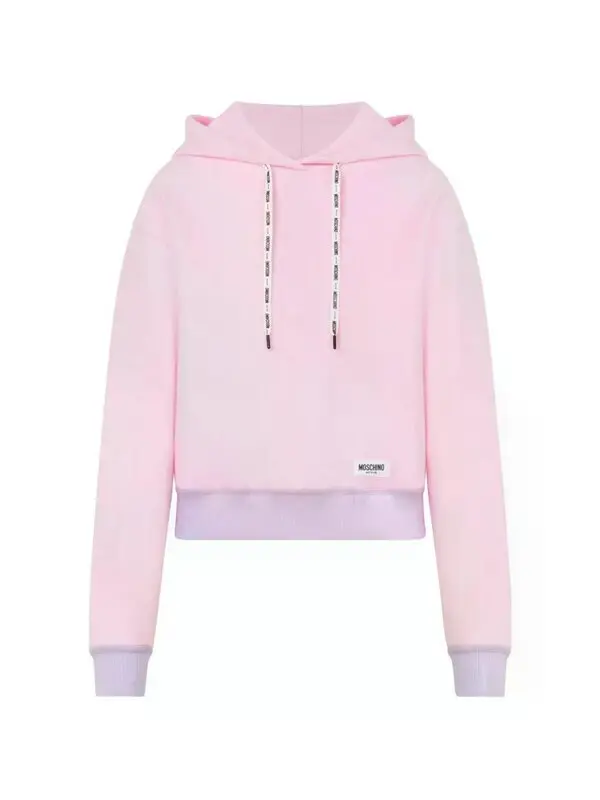 Moschino Logo-patch Drawstring Hoodie - Pink