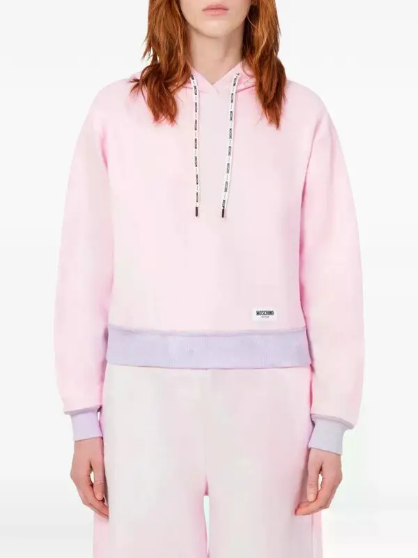 Moschino Logo-patch Drawstring Hoodie