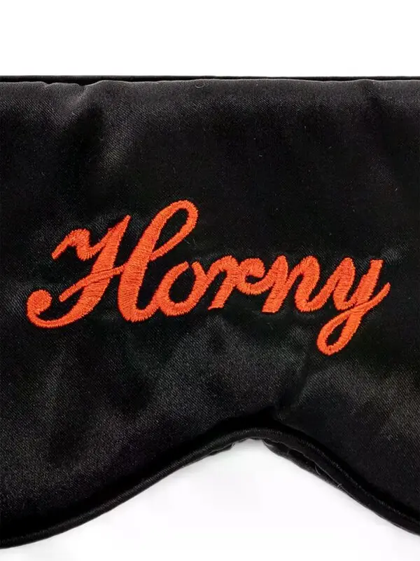 CARNE BOLLENTE Satin-finish Embroidered Eye Mask