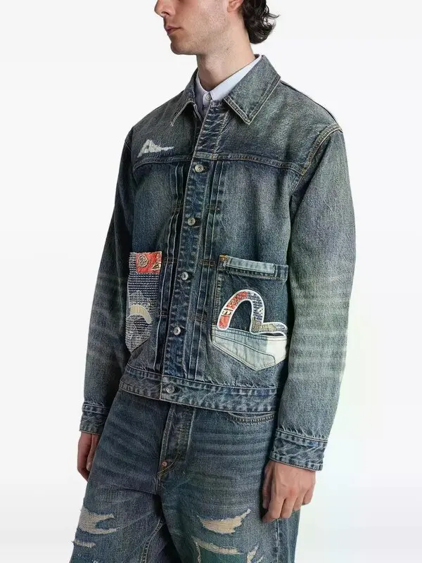 EVISU Patchwork Seagull Denim Jacket