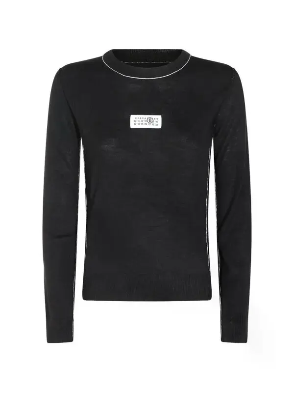 MAISON MARGIELA Contrast-trimmed Wool-blend Knit Jumper - Black