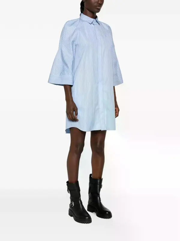 Sacai Striped Flared-sleeve Shirt Mini Dress