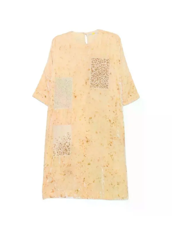 AODRESS Sequin-embellished Patchwork Midi Dress - Neutrals