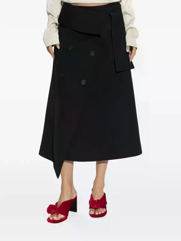 RÓHE Double-breasted Asymmetrical Midi Skirt