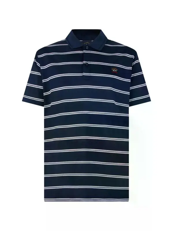 Paul & Shark Striped Cotton Polo Shirt - Blue