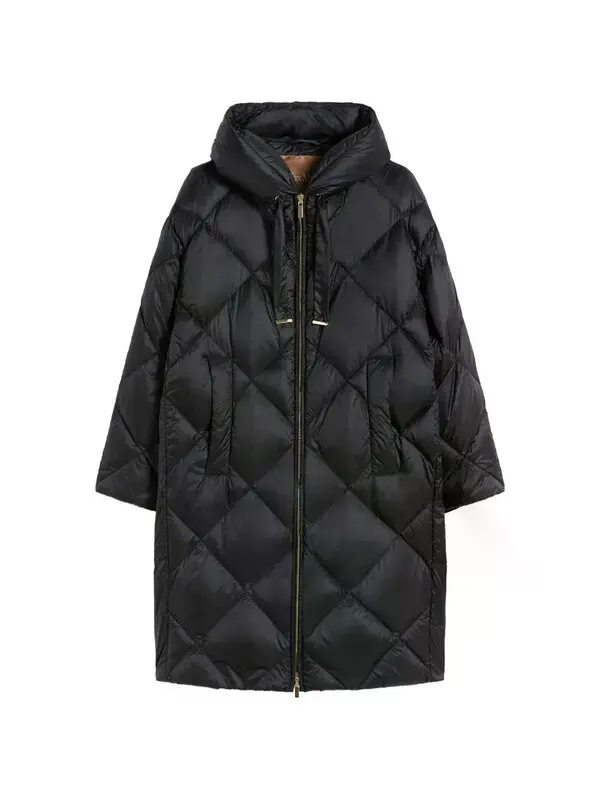 Max Mara Trefe Quilted Hooded Coat - Black