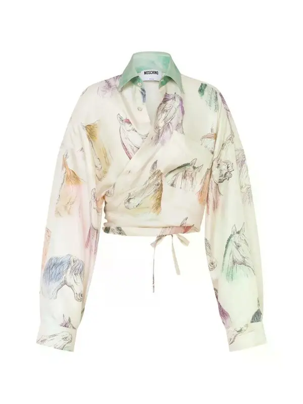 Moschino Horse-print Silk Shirt
