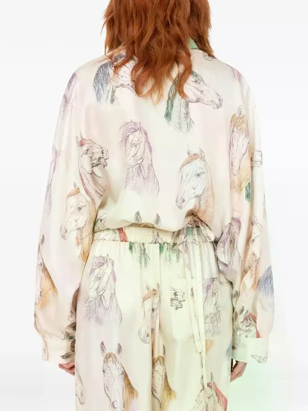 Moschino Horse-print Silk Shirt