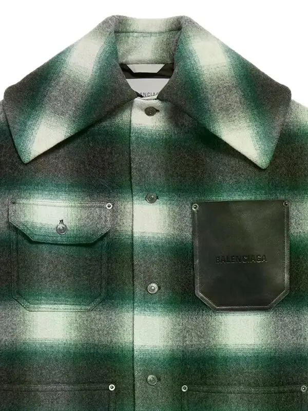 Balenciaga Cocoon Check Flannel Shirt Jacket
