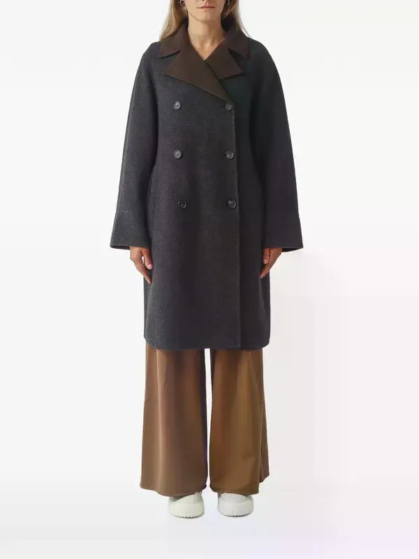 Max Mara Tartina Double-breasted Notch-lapels Coat - Grey