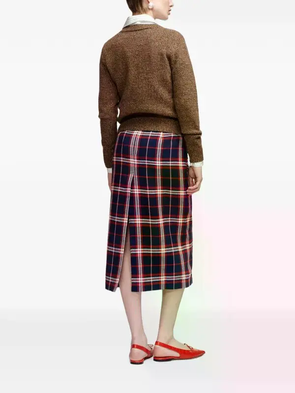 Essentiel Antwerp Kathee Sequin-embellished Checked Midi Skirt