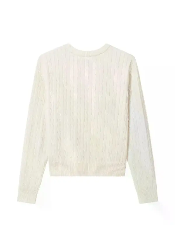 CHOCOOLATE Cable-knit Embroidered-patch Sweater - Neutrals