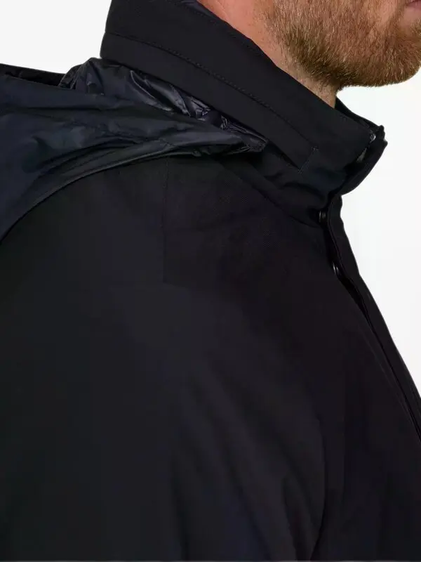 Boggi Milano Car Coat In Padded Technical Fabric