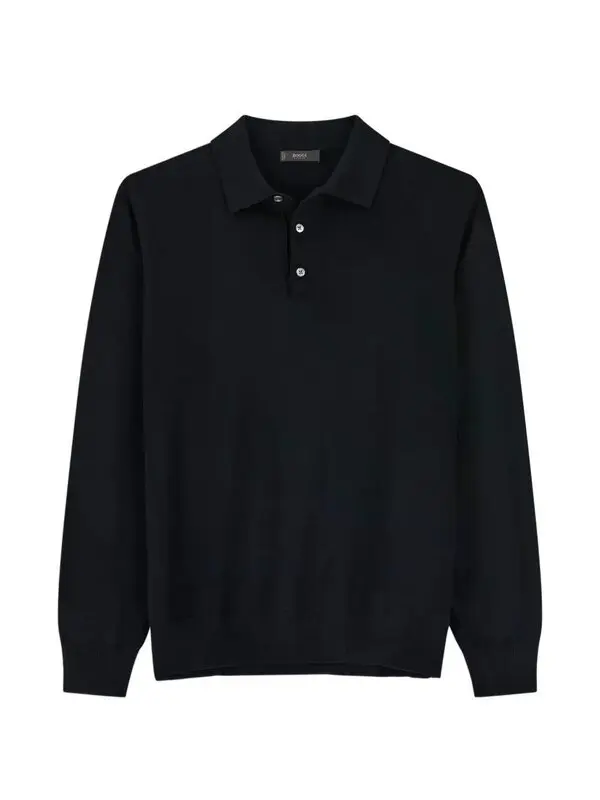 Boggi Milano Knitted Polo Shirt In Merino
