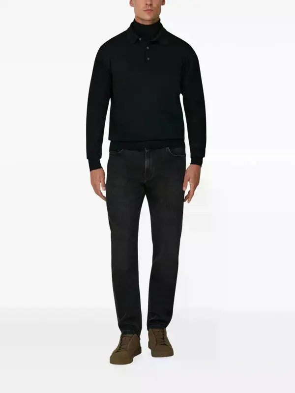 Boggi Milano Knitted Polo Shirt In Merino
