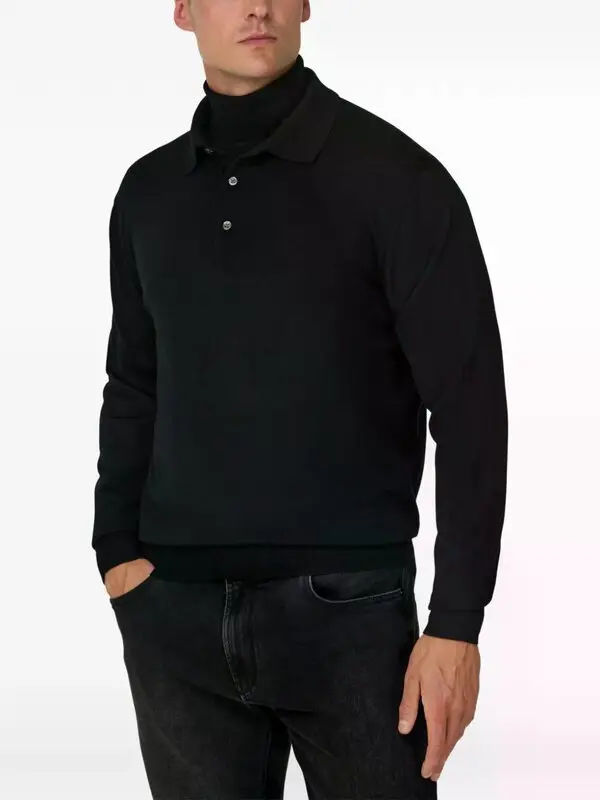 Boggi Milano Knitted Polo Shirt In Merino