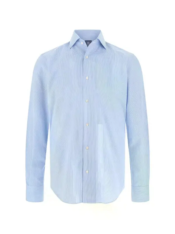 Boggi Milano Shirt In Striped Cotton Regular Fit