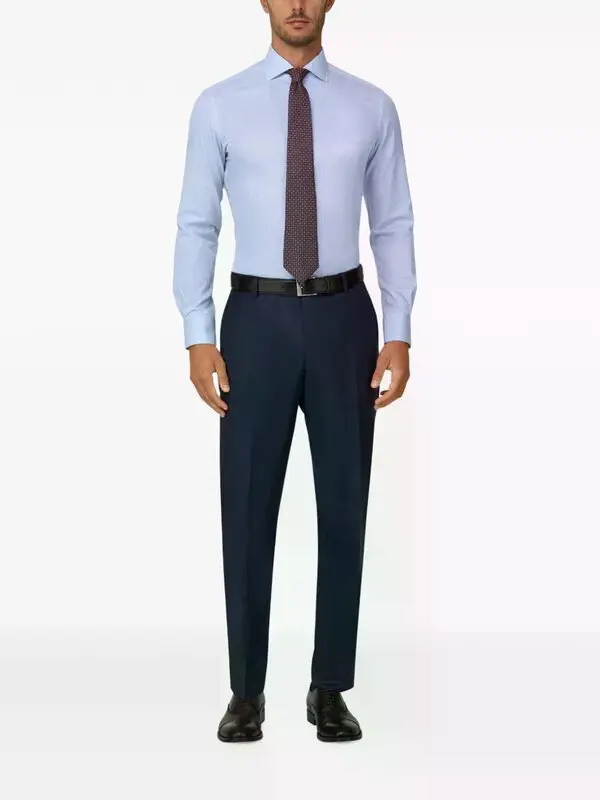 Boggi Milano Shirt In Striped Cotton Regular Fit