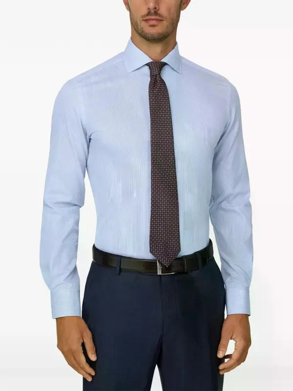 Boggi Milano Shirt In Striped Cotton Regular Fit