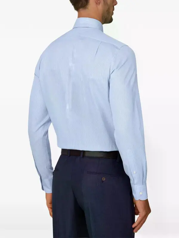 Boggi Milano Shirt In Striped Cotton Regular Fit