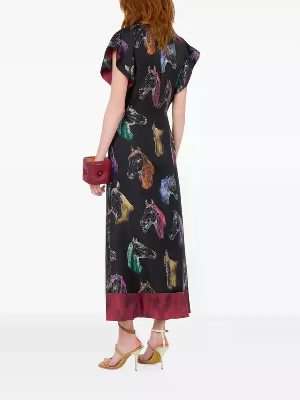 Moschino Horse-print Panelled Dress