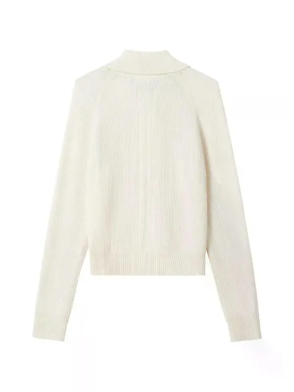 CHOCOOLATE Ribbed Zip-up Cardigan