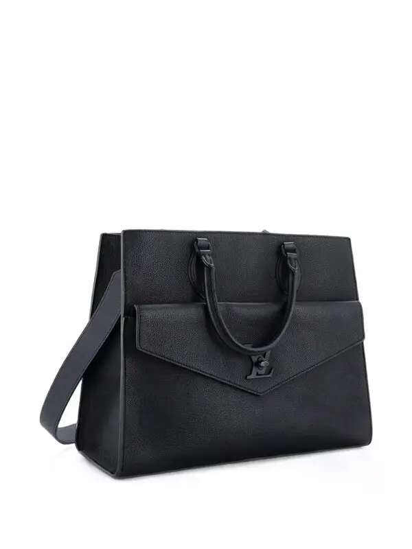 LOUIS VUITTON Lockme Monochrome Leather Mm Tote Bag