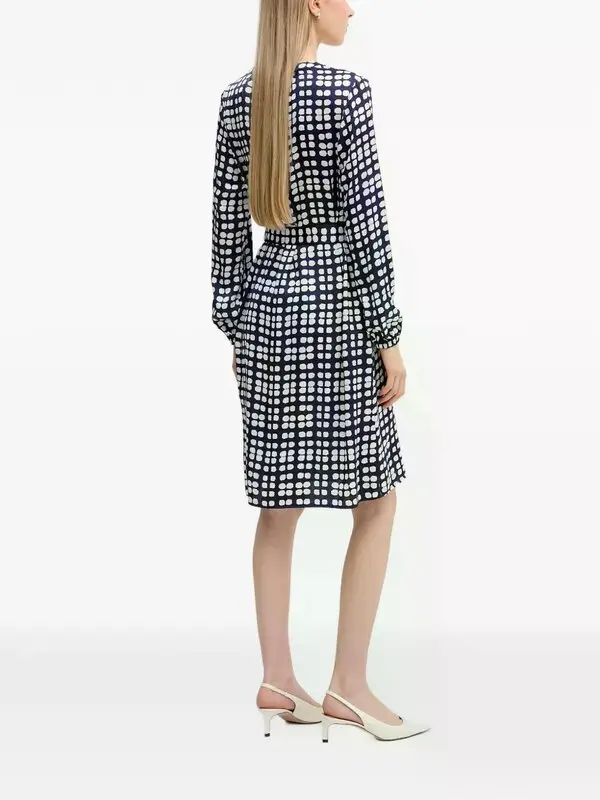 MARC AUREL Geometric-print Belted Midi Dress