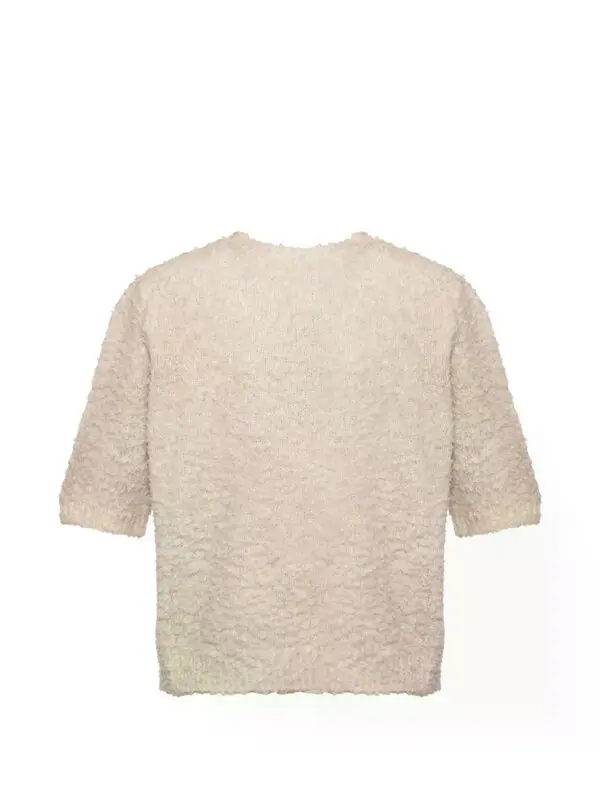Avant Toi Bouclé-knit Short-sleeve Sweatshirt