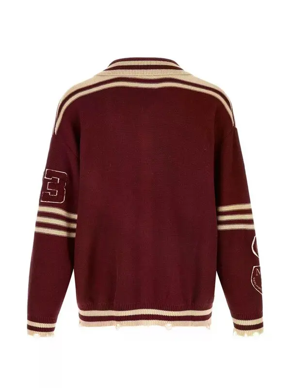 FOUND Fin Varsity Patch Cardigan - Red