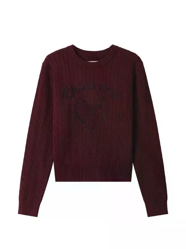 CHOCOOLATE Cable-knit Embroidered Sweater - Red