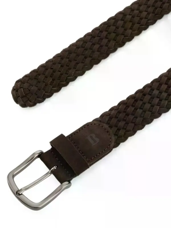 Boggi Milano Belt In Woven Suede Leather