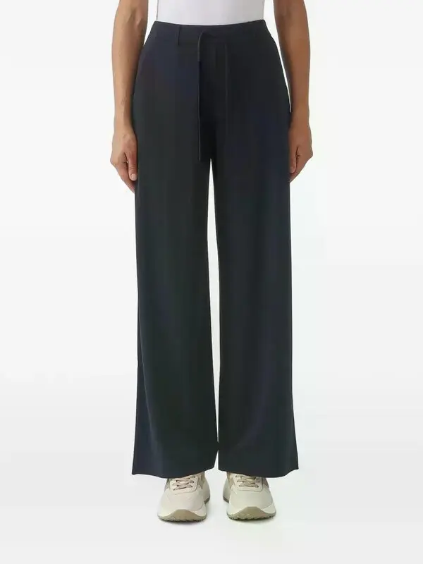 Max Mara Edotta Drawstring-waistband Wide-leg Trousers - Blue