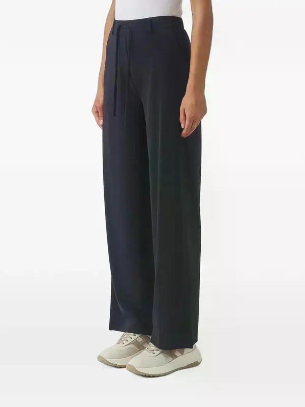 Max Mara Edotta Drawstring-waistband Wide-leg Trousers - Blue