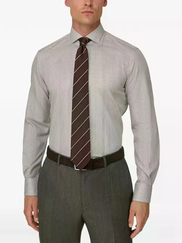 Boggi Milano Shirt In Striped Cotton Regular Fit