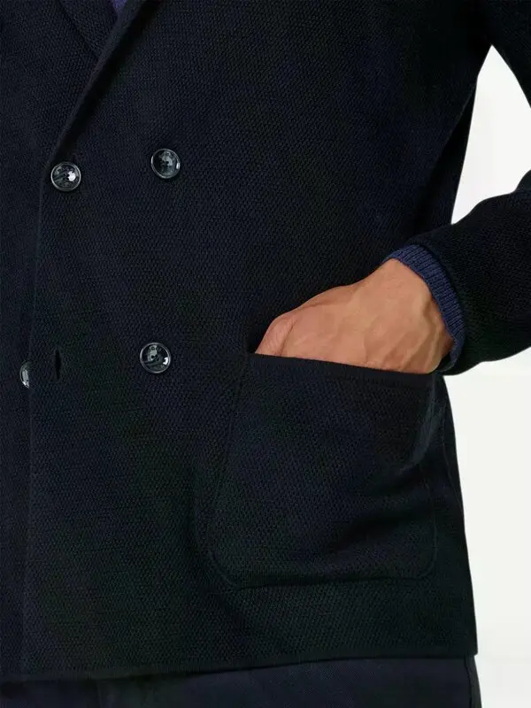 Boggi Milano Double-breasted Blazer In Extrafine Merino Wool