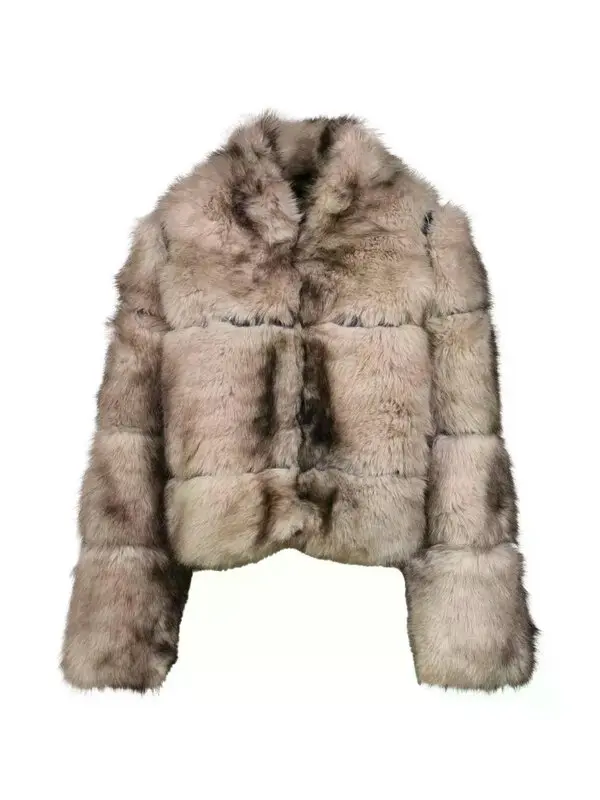 Apparis Sai Faux Mink Short Coat - Grey