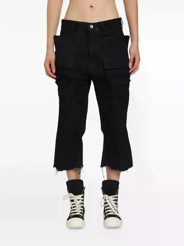 Rick Owens Tower Bolan Cargo Cropped Jeans - Black