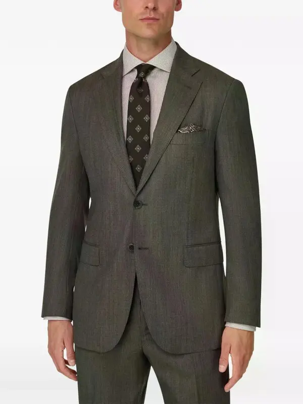 Boggi Milano Suit Herringbone In Wool Cashmere