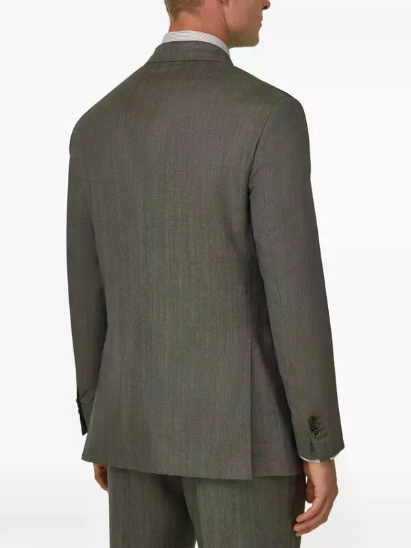 Boggi Milano Suit Herringbone In Wool Cashmere