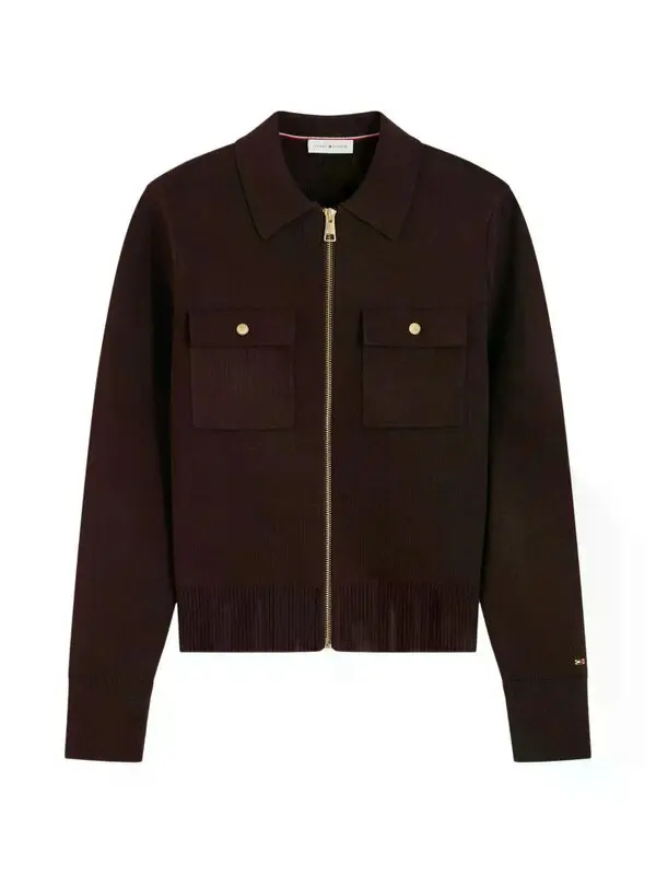 Tommy Hilfiger Zip-up Pocket-detail Cardigan - Brown