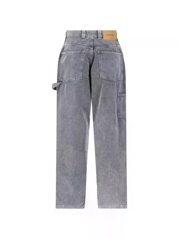 HAIKURE Sibilla Velvet Pier Hammer-loop Straight Trousers