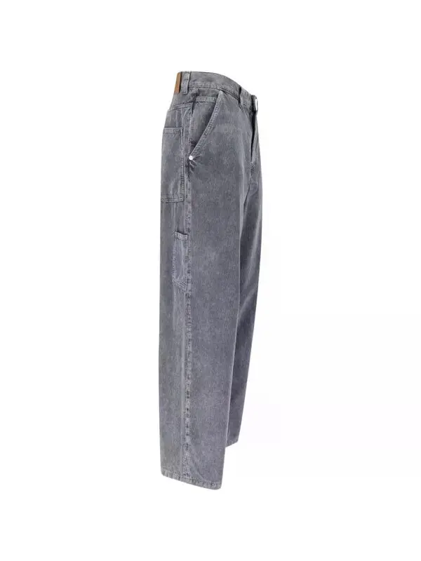 HAIKURE Sibilla Velvet Pier Hammer-loop Straight Trousers