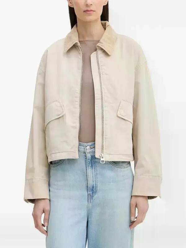 Marc O'polo Corduroy-collar Zip-up Jacket - Neutrals